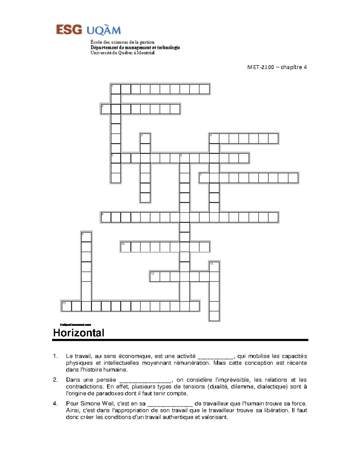 Mot croisé chapitre 4 - Warning: TT: undefined function: 32 Warning: TT: undefined function: 32 ...