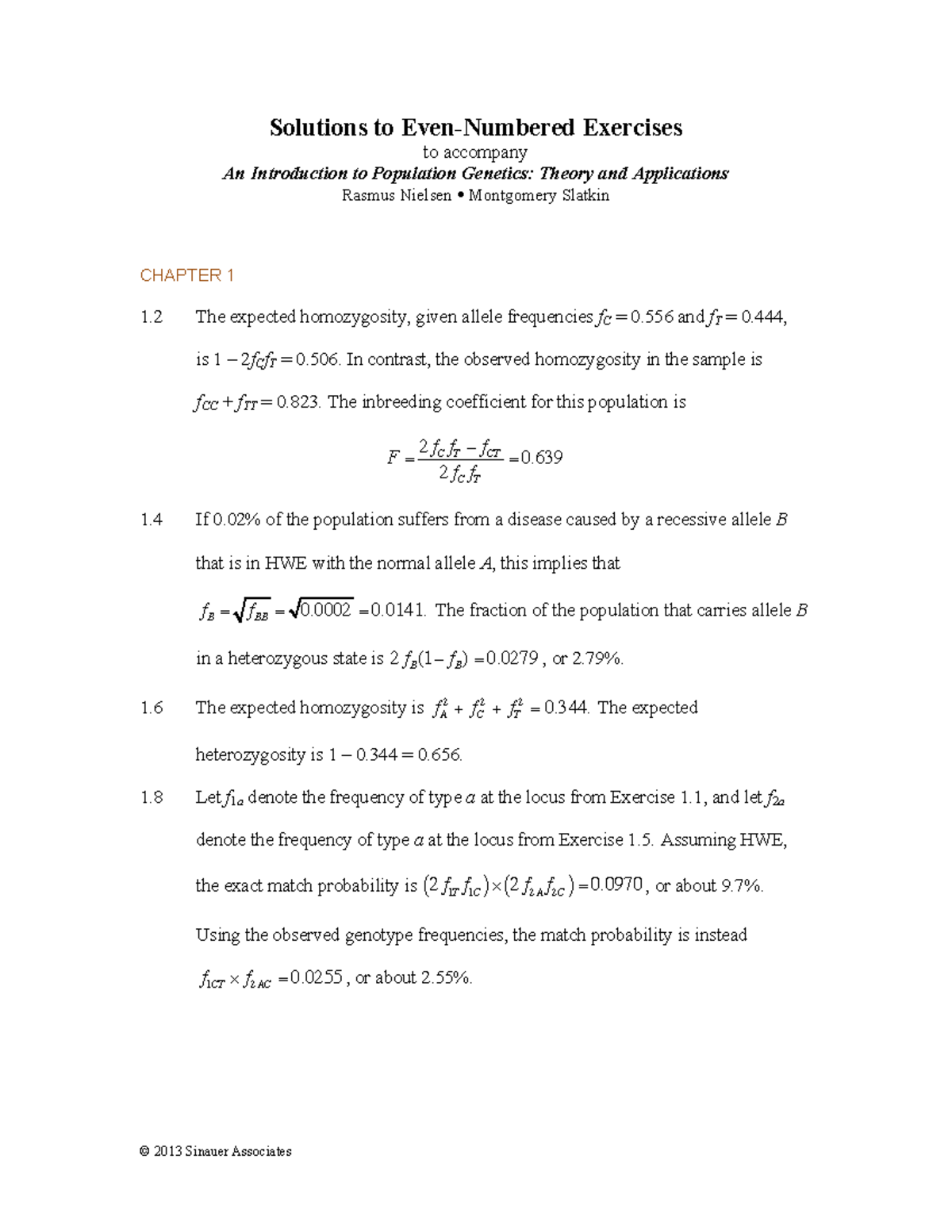 Even Numbered Solutions - Solutions to Even-Numbered Exercises An ...
