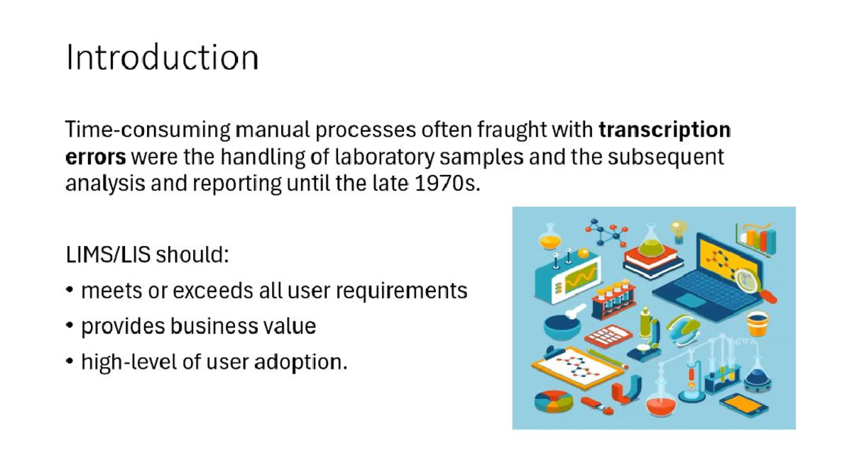 Cie - LIMS vs LIS - Introduction manual processes often fraught with ...
