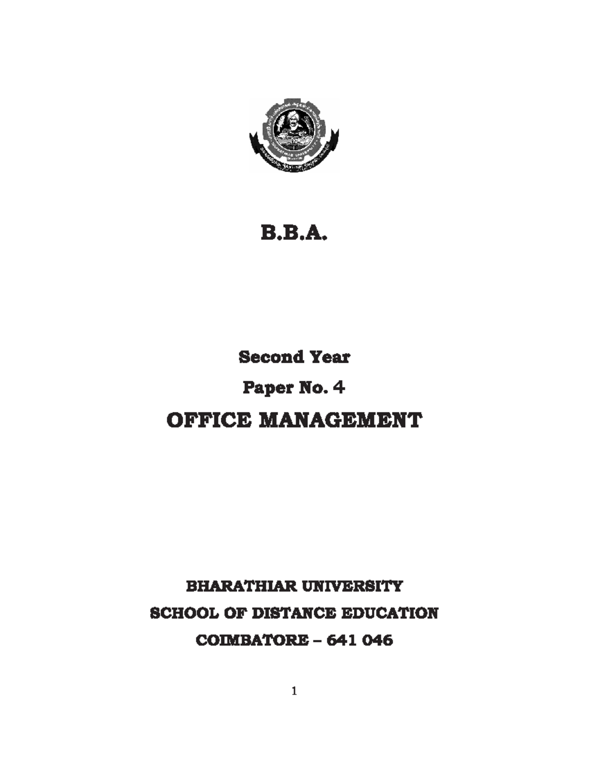 BBA Office Management - Bba - Studocu