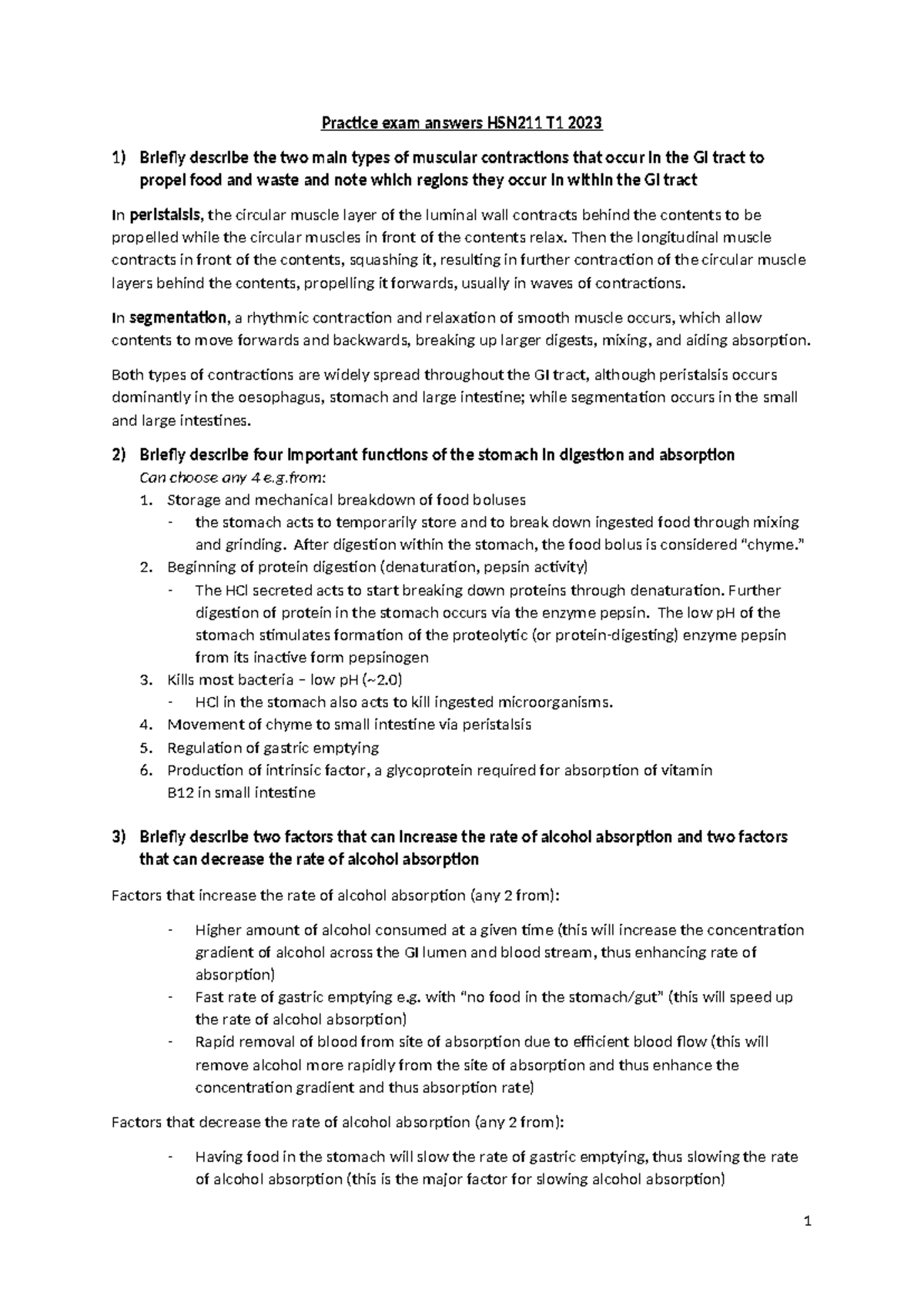 Practice exam with answers - Practice exam answers HSN211 T1 2023 ...