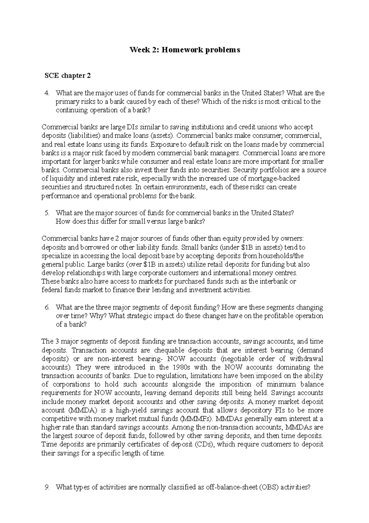 Week 2 problems - answers - Week 2: Homework problems SCE chapter 2 4 ...