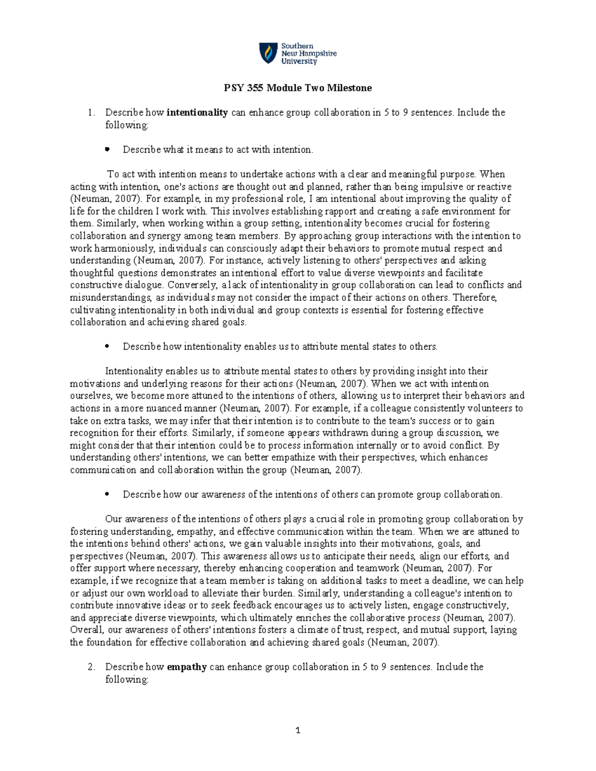 PSY 355 Module Two Milestone - PSY 355 Module Two Milestone Describe ...