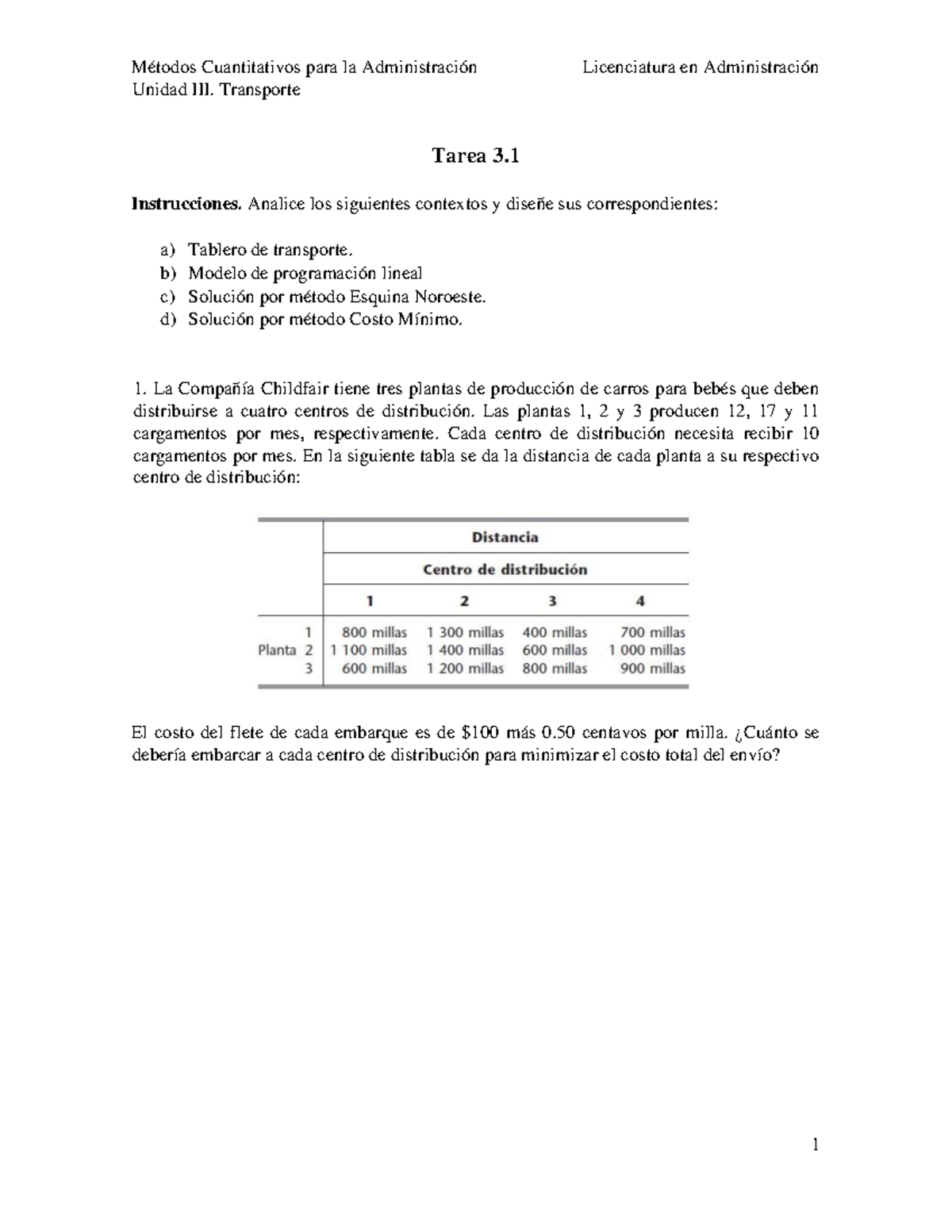 Metodos cuantitativos - U3 - Tarea 3 - Métodos Cuantitativos para la Administración Licenciatura ...