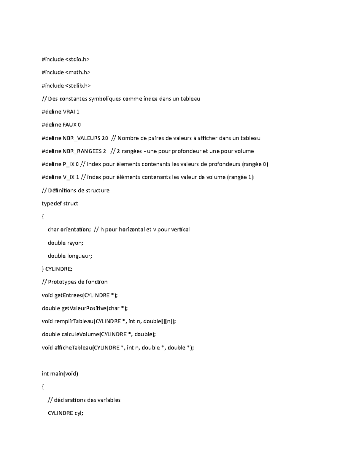 Volume Cylindre Labo 5 - Codeblocks - #include #include #include // Des ...