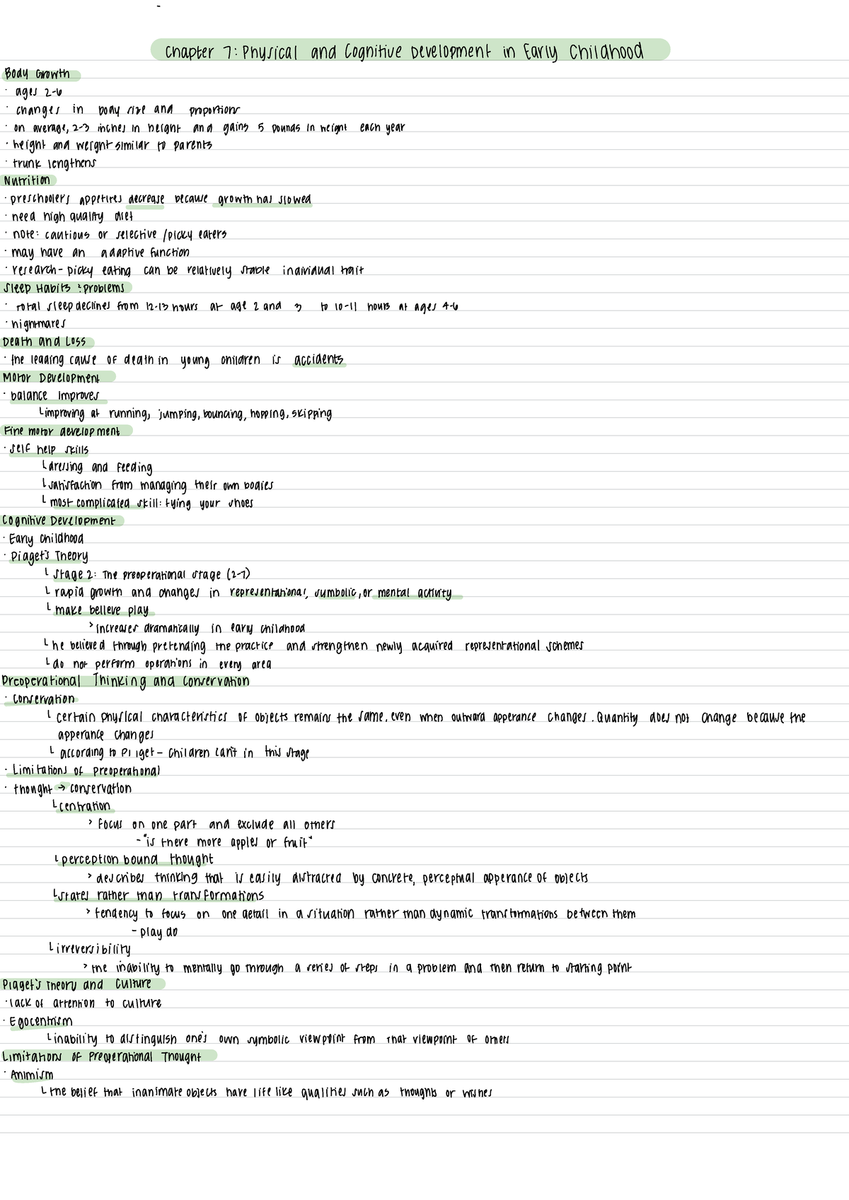 Ch 7: Physical and Cognitive Development in Early Childhood - Chapter 7 ...