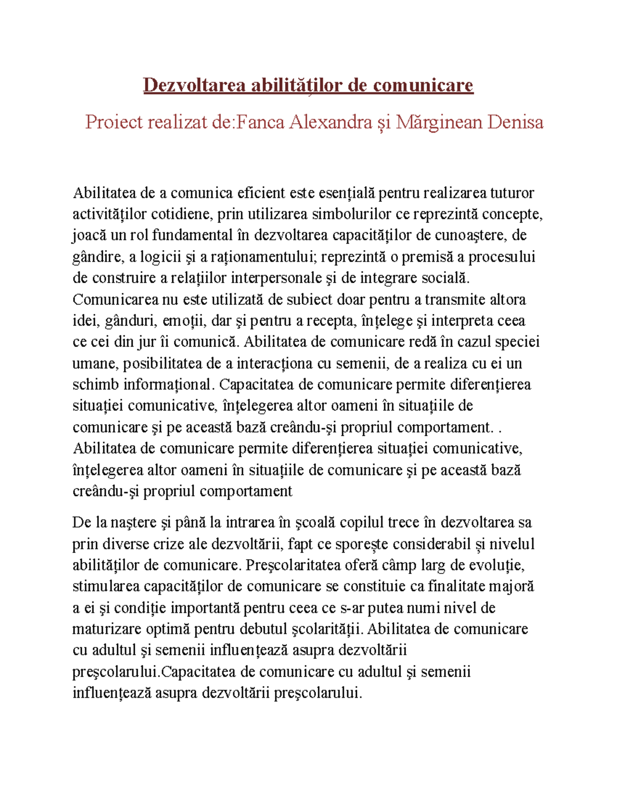 Dezvoltarea abilităților de comunicare lol - Dezvoltarea abilităților ...