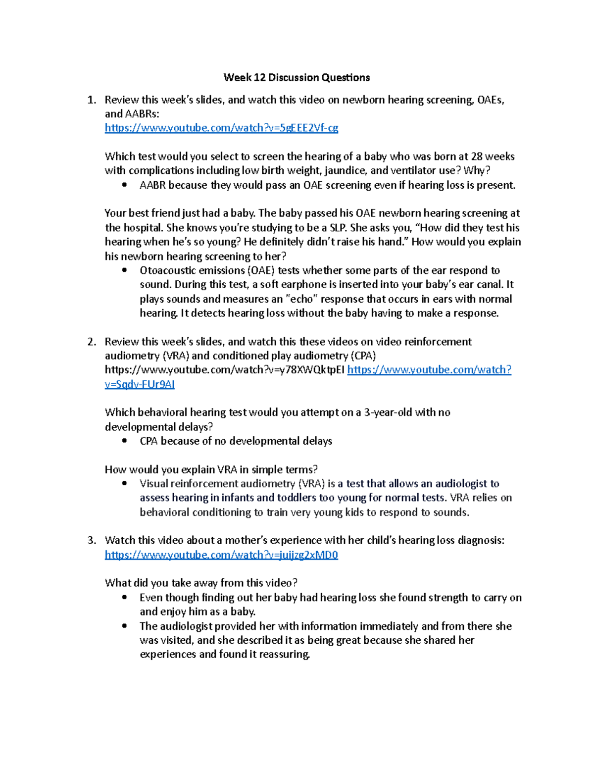 Chapter 12 Discussion Questions - Week 12 Discussion Questions Review ...