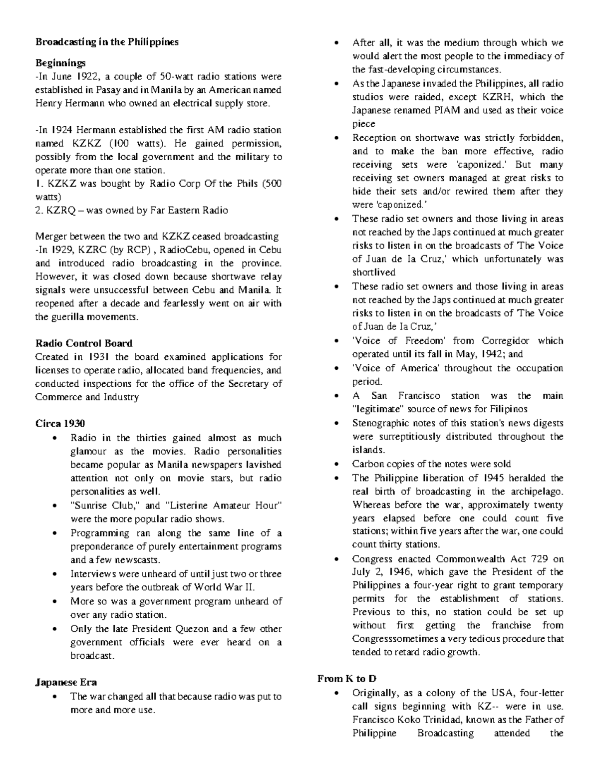 Pop Culture Broadcasting in the Philippines - Broadcasting in the ...