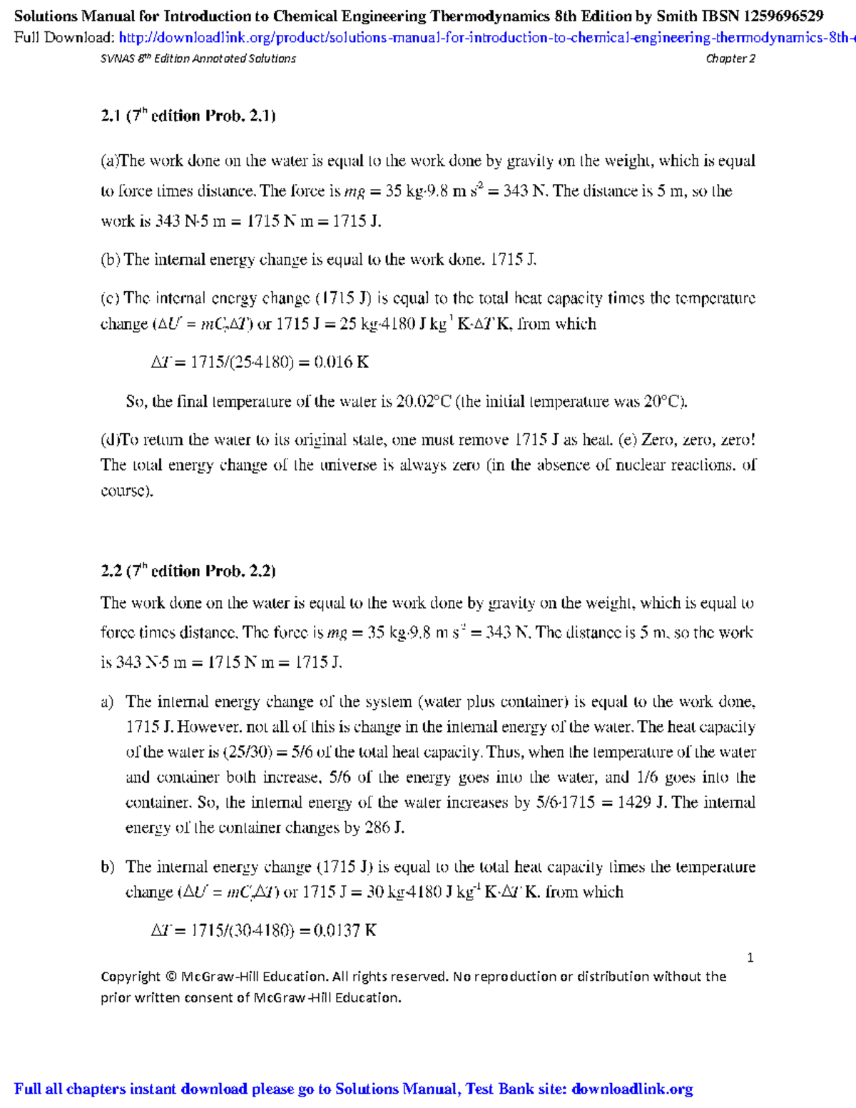 Chapter 2 Thermodynamics 8th Edition Solution Manual - SVNAS 8th ...