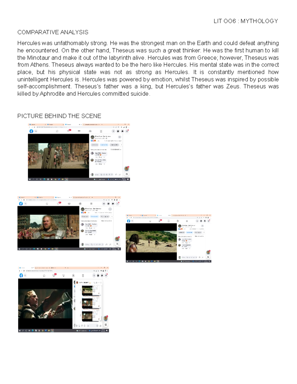 LIT-OO6- Group-C- Comparative- Analysis - LIT OO6 : MYTHOLOGY ...