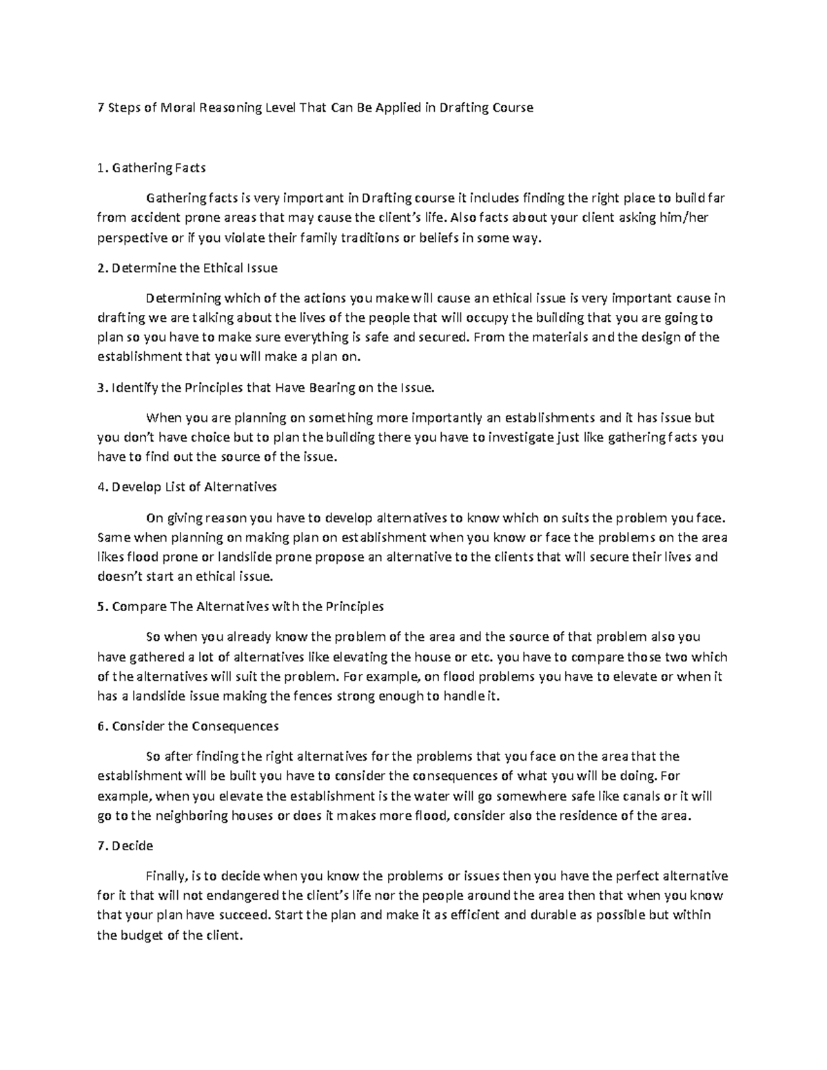 7 Steps of Moral Reasoning Level That Can Be Applied in Drafting Course ...