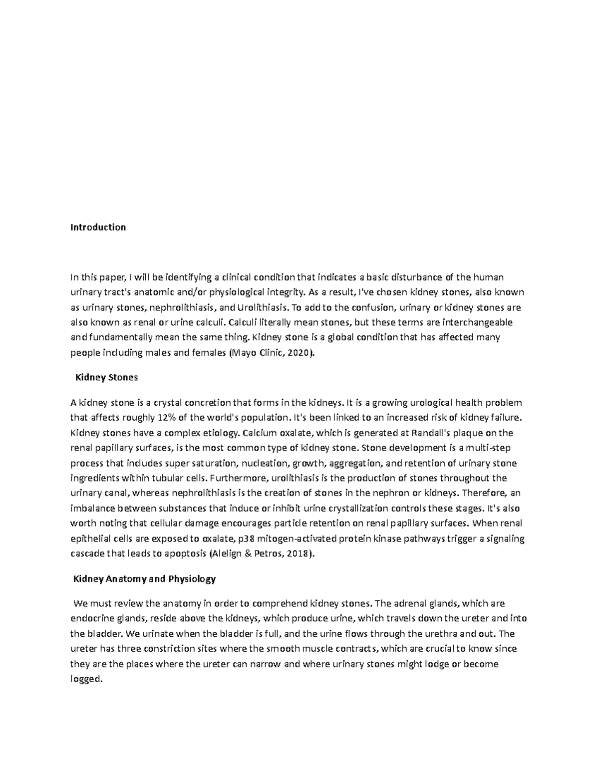 Anatomy week 7 written - GOOD - Introduction In this paper, I will be ...