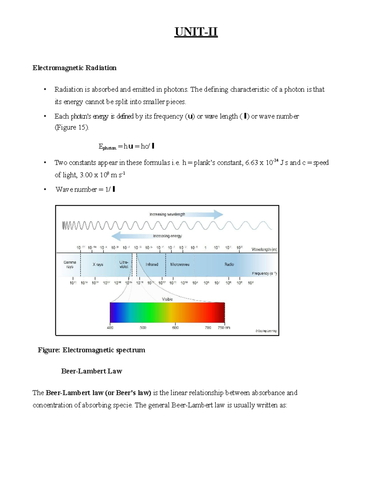 UNIT-2 Spectroscopy IILM - UNIT-II Electromagnetic Radiation Radiation ...