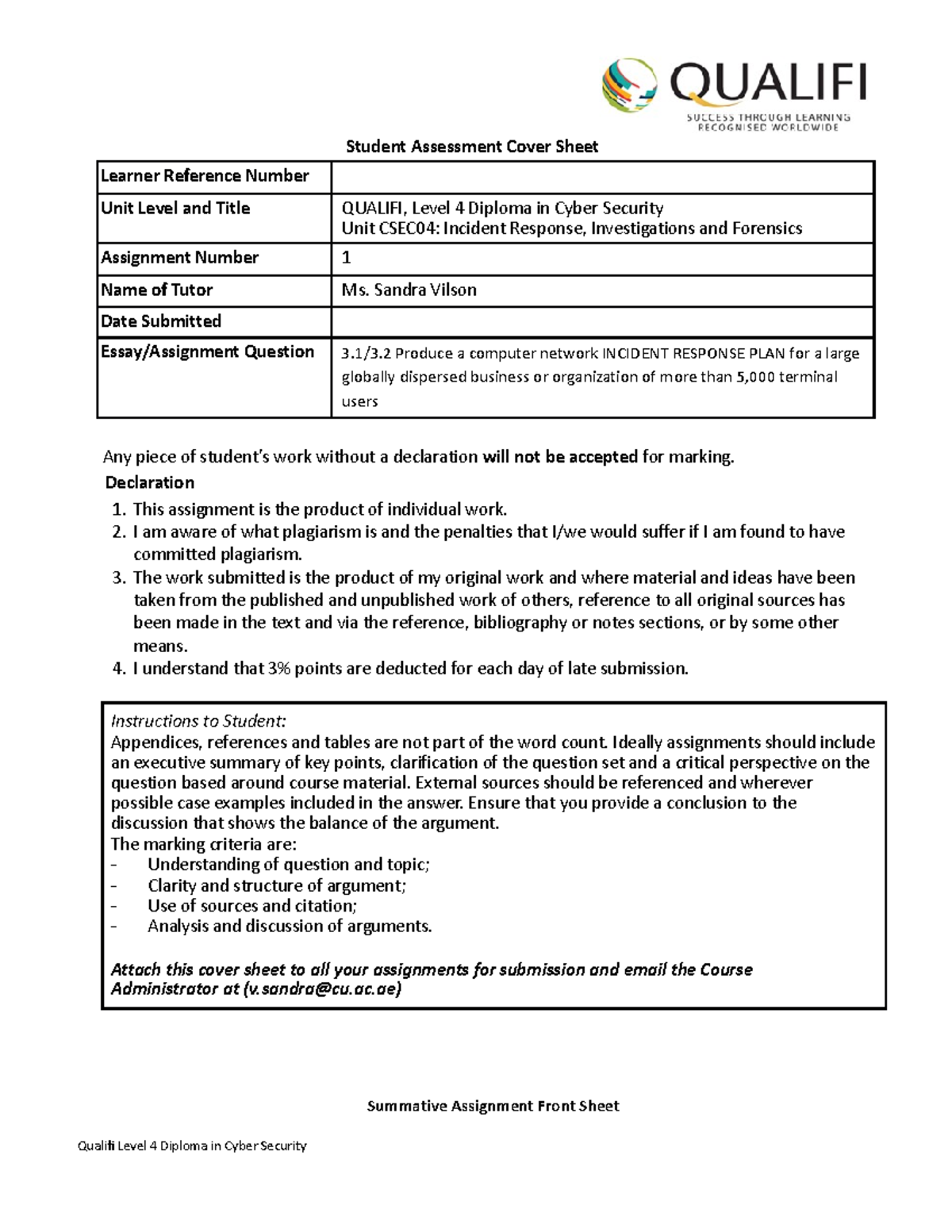 L4 CSEC04 Investigations, Incident Response Forensics - Student ...
