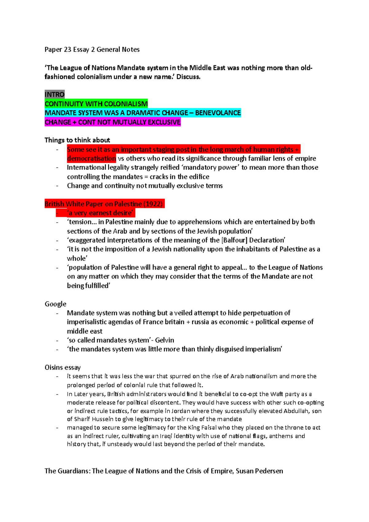 Paper 23 Essay 2 General Notes - Paper 23 Essay 2 General Notes ‘The ...