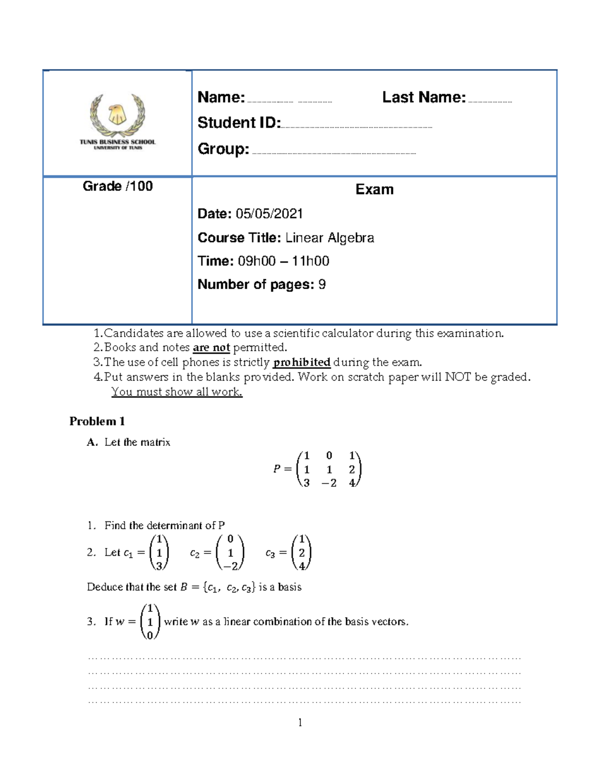 Final exam 2021 - Name: ............................. ..................... Last Name: - Studocu