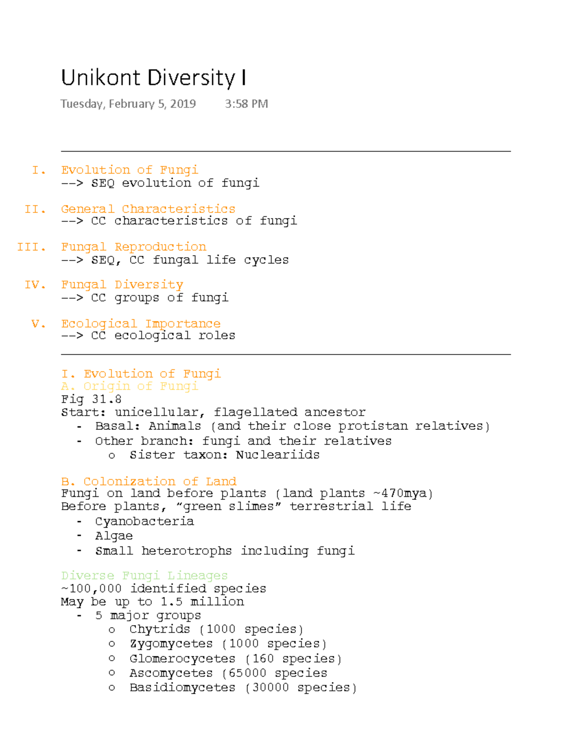 Unikont Diversity I - Lecture 4 - Unikont Diversity I Tuesday, February ...