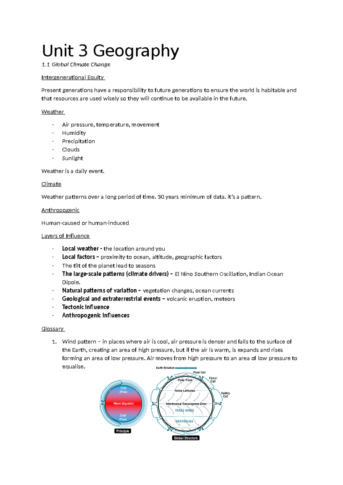 Unit 3 Geography (Auto Recovered) - Unit 3 Geography 1 Global Climate ...