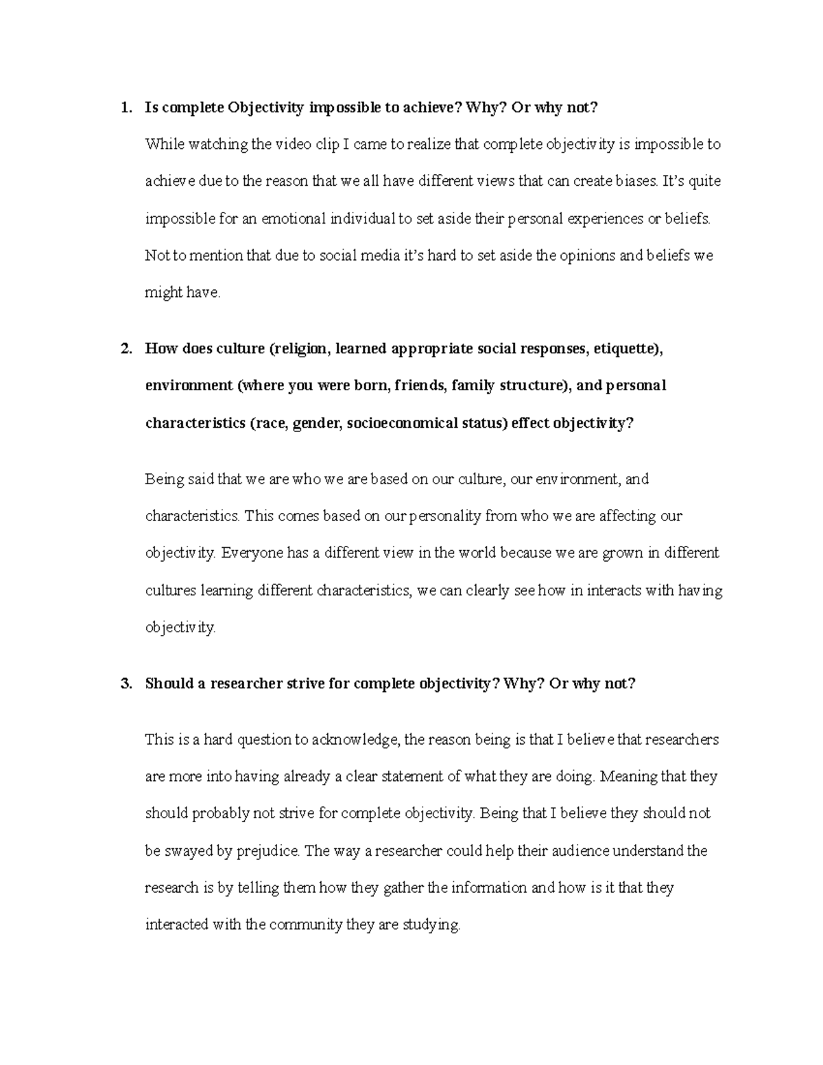 Objectivity - Graded assignment from module three - Is complete ...