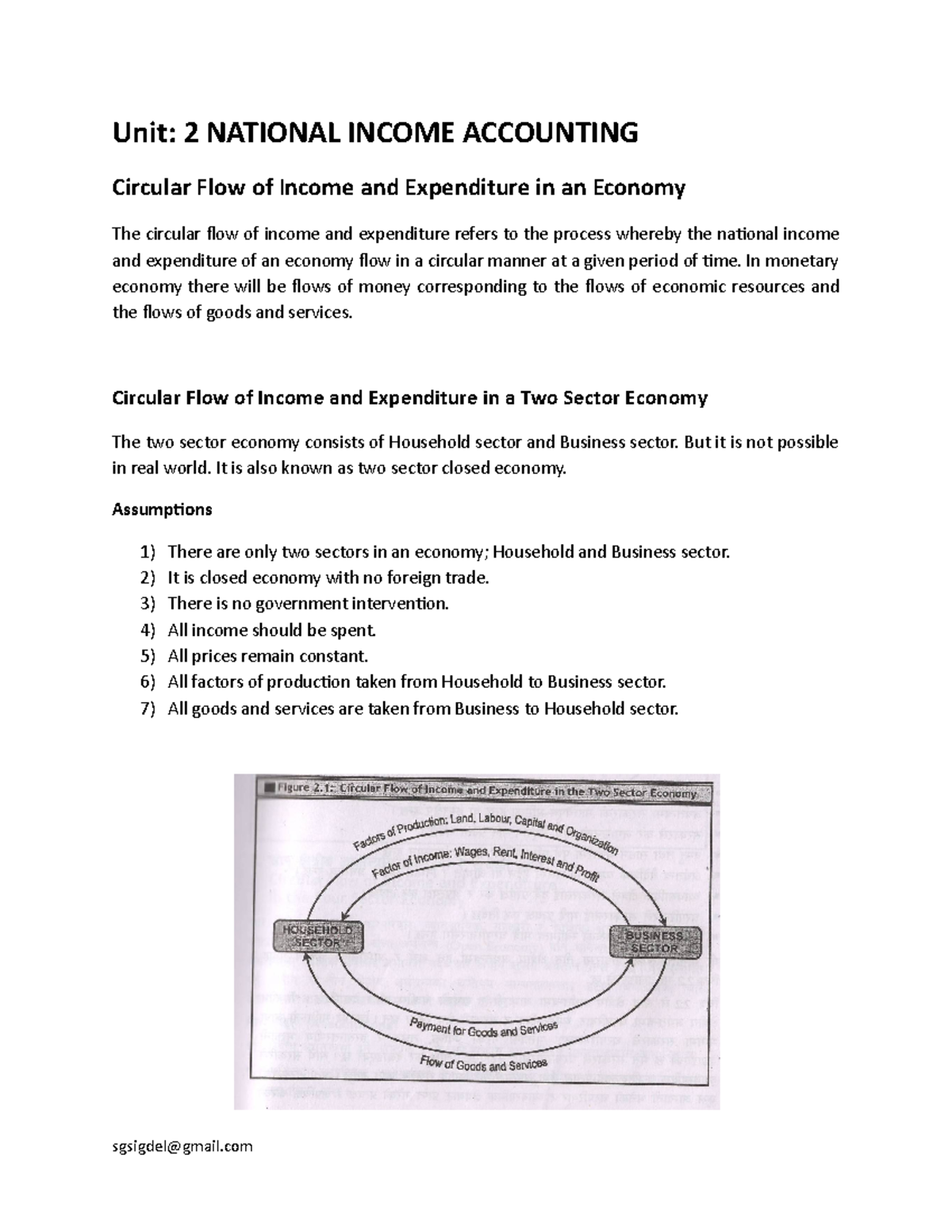 Macro Economics Chapter 2 - Unit: 2 NATIONAL INCOME ACCOUNTING Circular ...