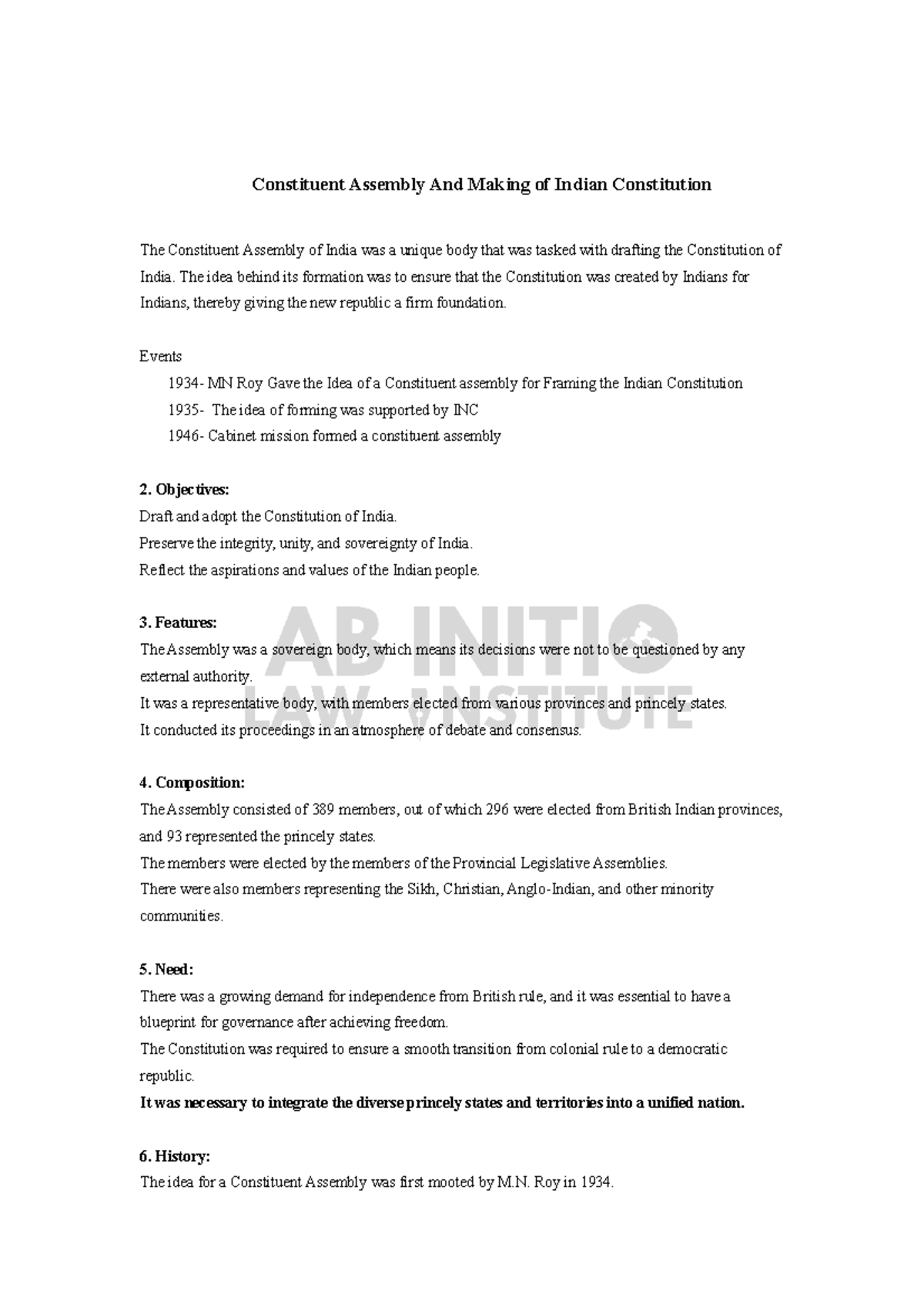 Constituent Assembly And Making of Indian Constitu - The idea behind ...