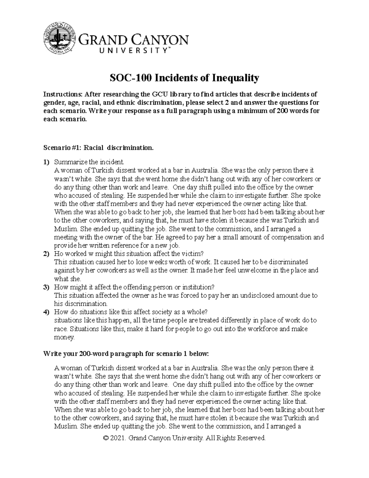 SOC-100 Incidentsof Inequality - SOC-100 Incidents of Inequality ...