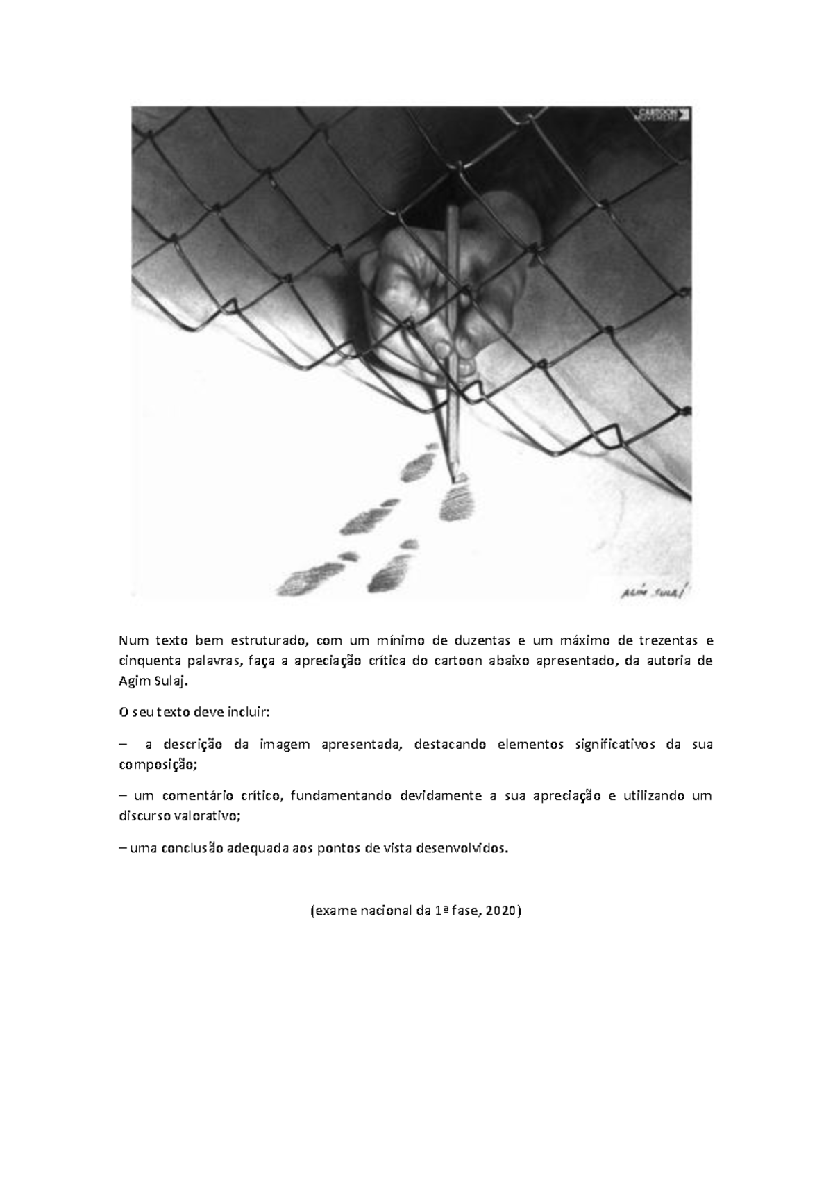 Texto de apreciação crítica de cartoon (com exemplo) - Num texto bem ...