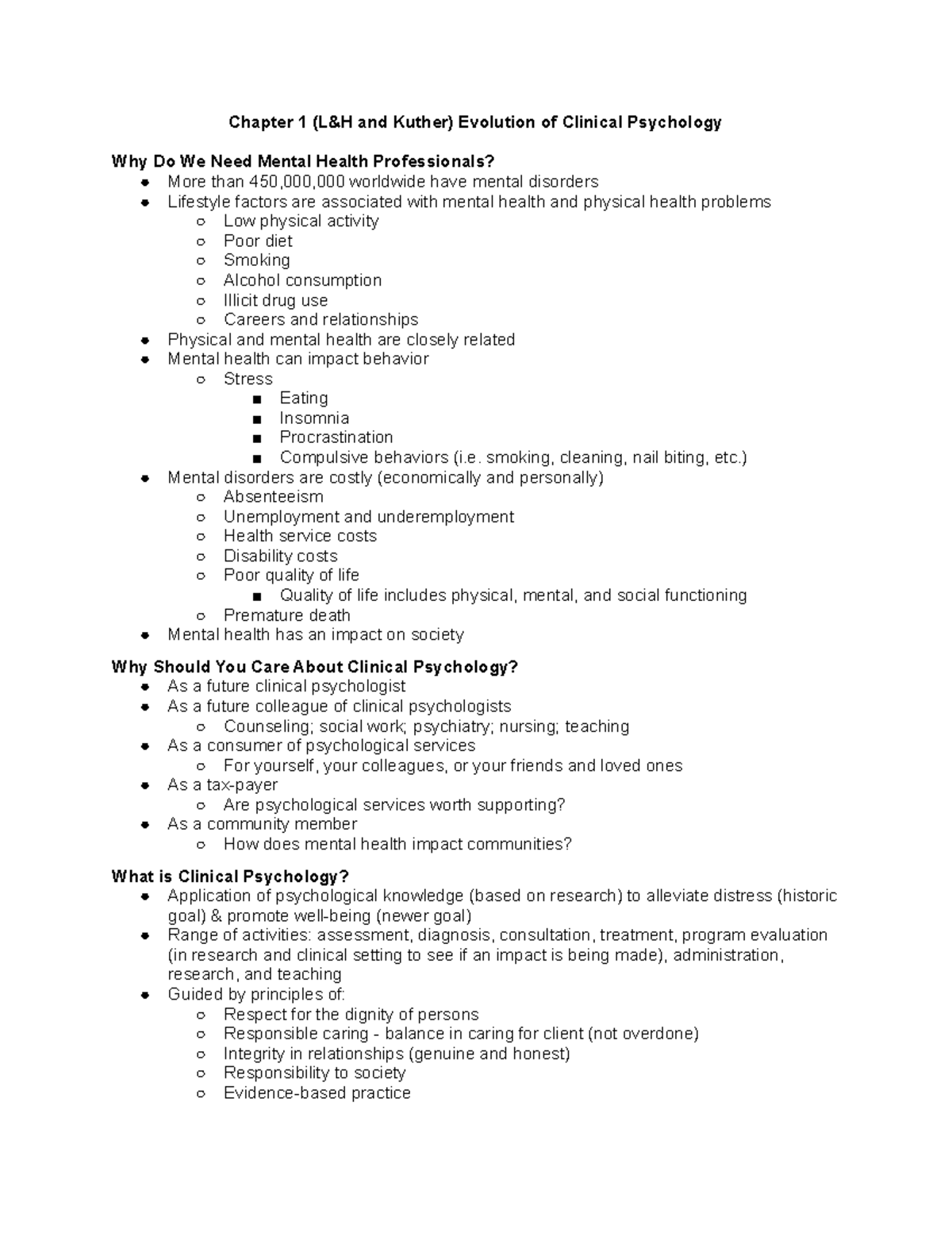 PSY 241 0 Chapter 1 (L&H and Kuther) Notes - Chapter 1 (L&H and Kuther ...