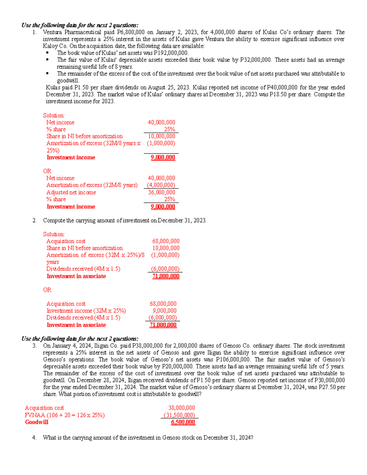 Acctg 202 A Prelim EXAM WITH Solution - Use the following data for the ...