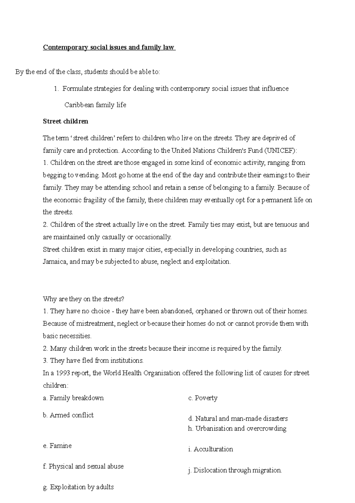 Street children and Contemporary Social Issues - Contemporary social ...