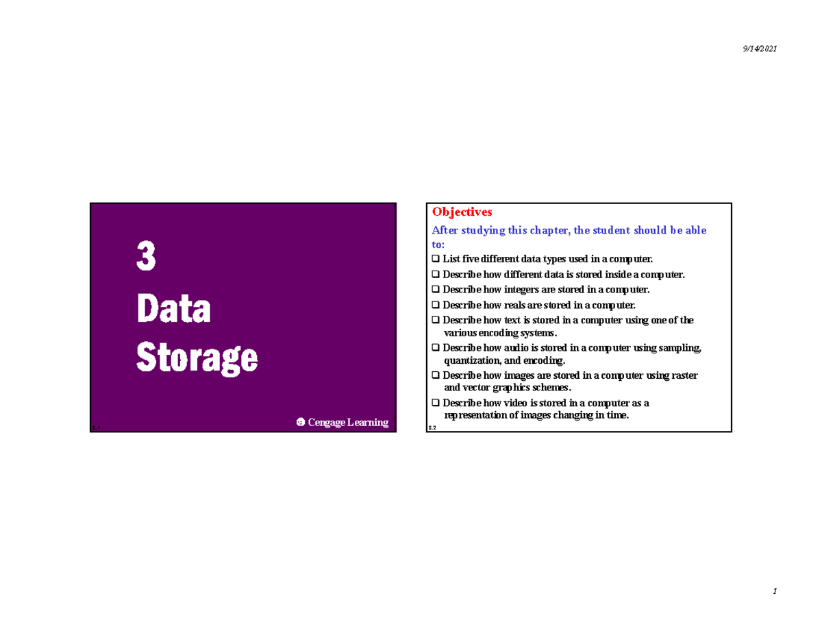 CSI 03 introduction of computer science Session 3 - 3 Data Storage ...