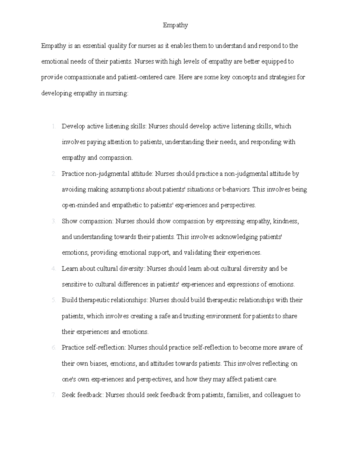 Empathy - Professor - Empathy Empathy is an essential quality for ...