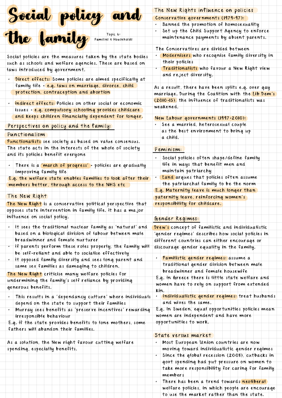 Social policy and family - Social policy and the family Topic 6 ...