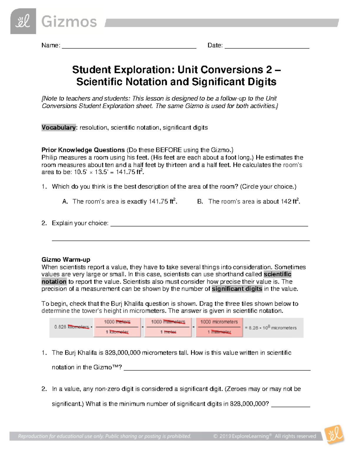Annotated-Unit Conversions 2SE-1 - Name: ______________________________________ Date: - Studocu