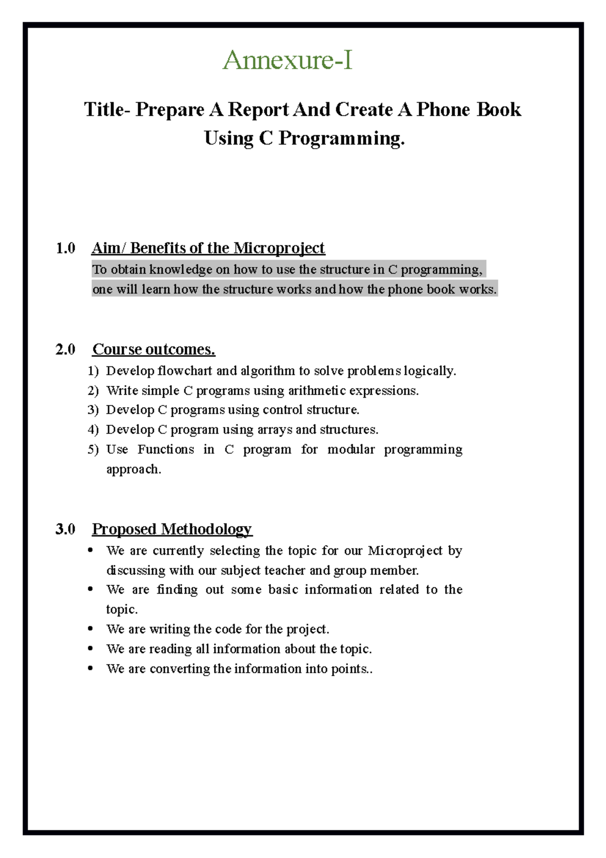 Pci microprojet - Title- Prepare A Report And Create A Phone Book Using ...
