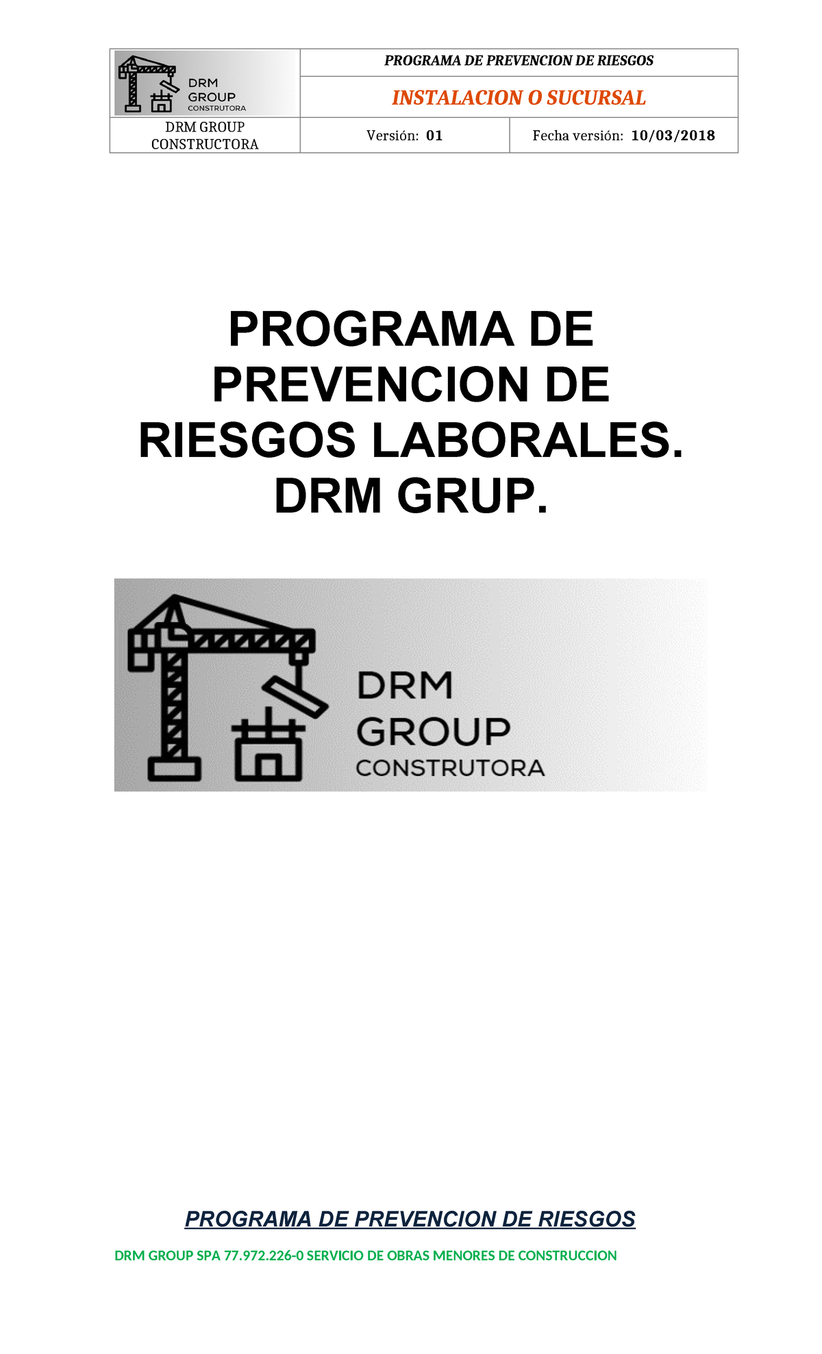 Programa DE PREV DE Riegos - PROGRAMA DE PREVENCION DE RIESGOS ...