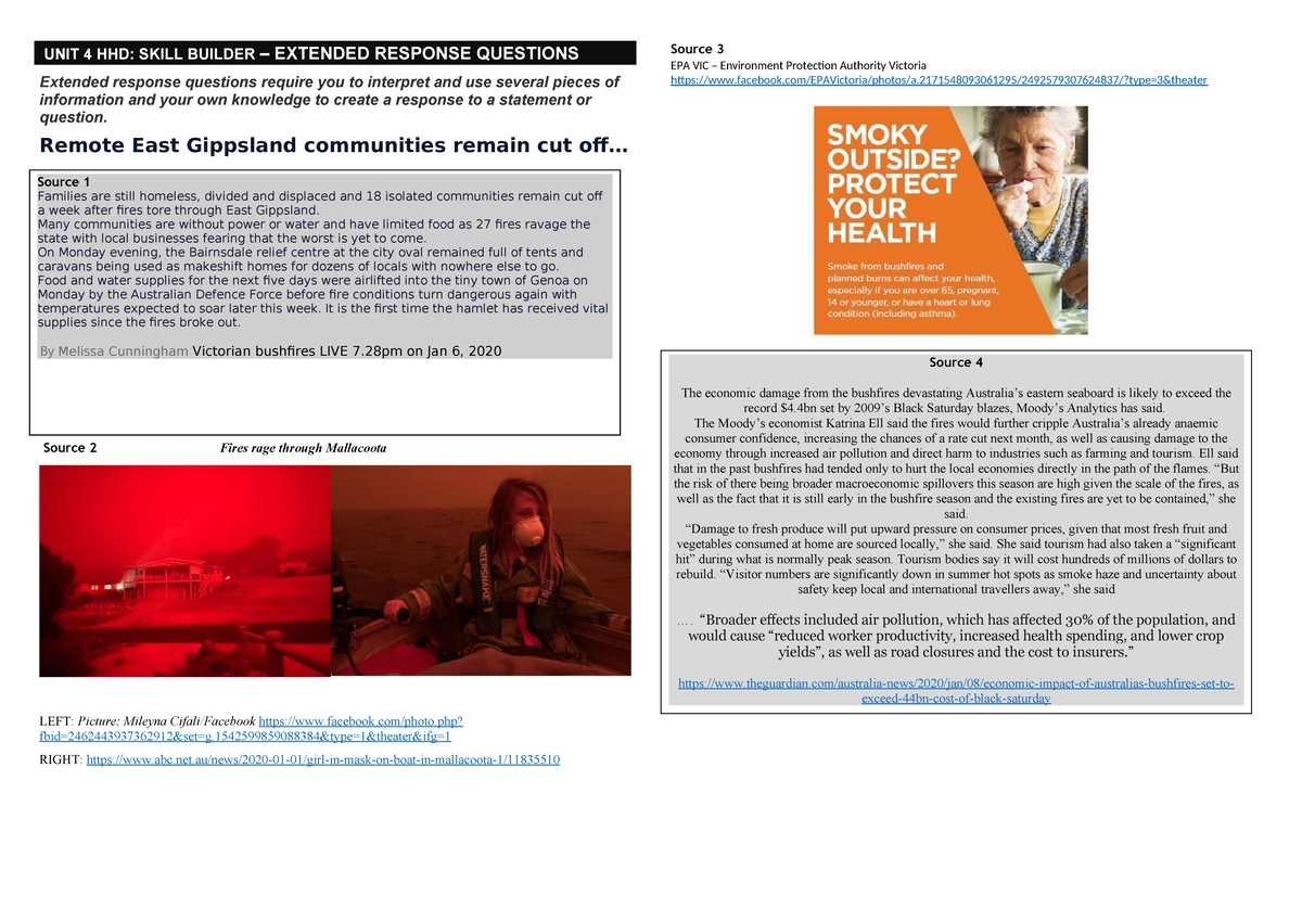 Extended Response 1 - Practice - UNIT 4 HHD: SKILL BUILDER – EXTENDED ...