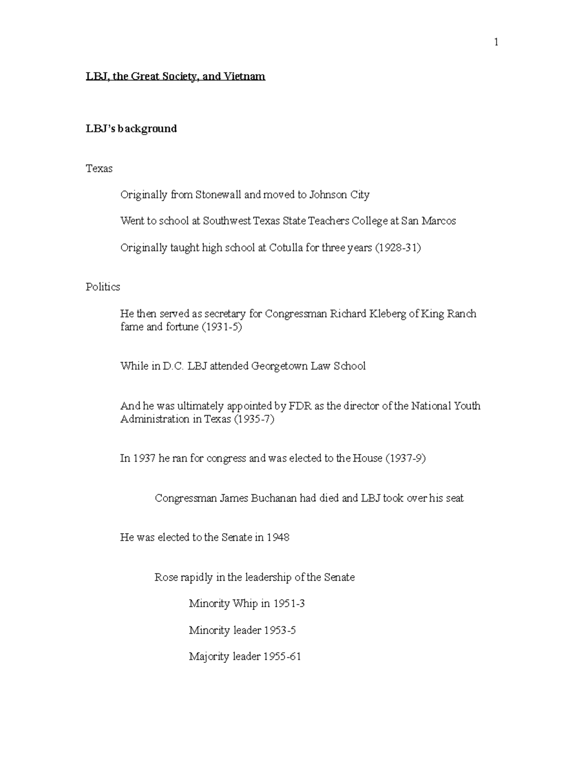 Hist 1302 16 LBJ the Great Society and Vietnam - Copy - LBJ, the Great ...