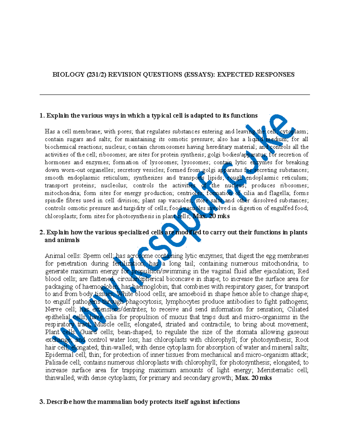 Biology-Essay-docx - BIOLOGY (231/2) REVISION QUESTIONS (ESSAYS ...