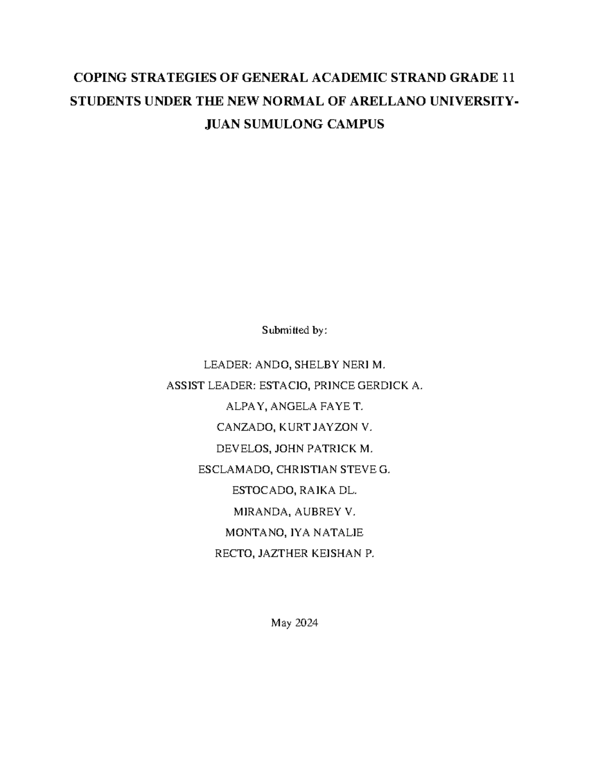 Final Group-4 Research - COPING STRATEGIES OF GENERAL ACADEMIC STRAND ...