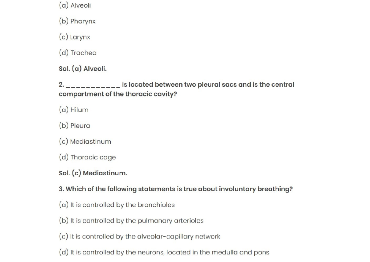 Respiration qs - C2C - Studocu