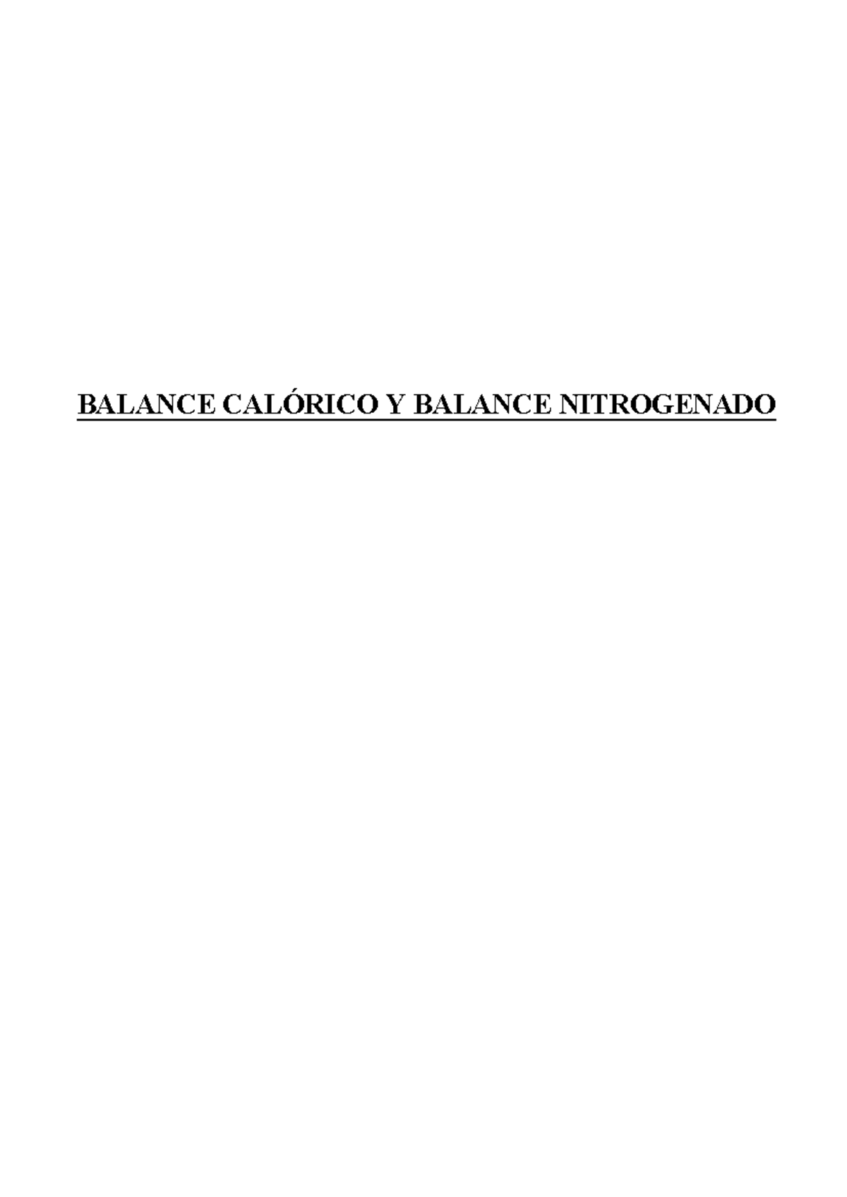 Balance Calorico E Nitrogenado - BALANCE CALÓRICO Y BALANCE NITROGENADO ...