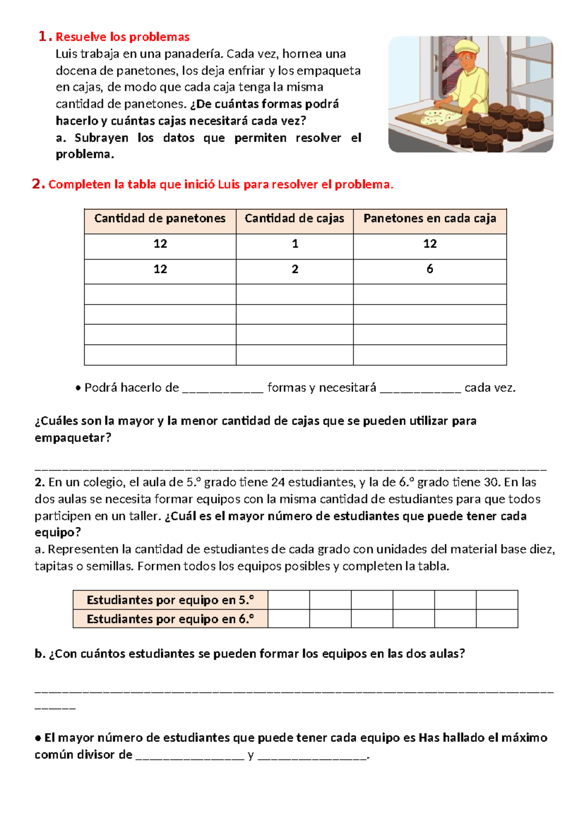 DIVISORES DE UN NUMERO NATURAL PARA PRIMARIA - Resuelve los problemas ...