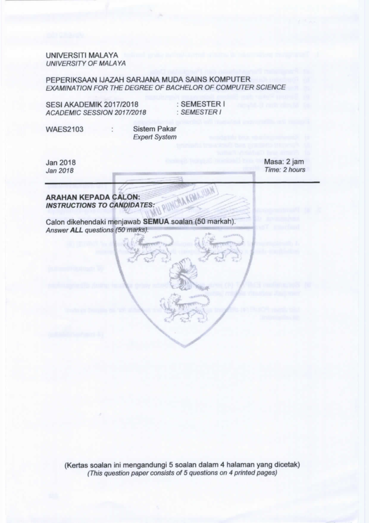 Exam 13 January 2018, questions - UNIVERSITI MALAYA UNIVERSITY OF MALA ...