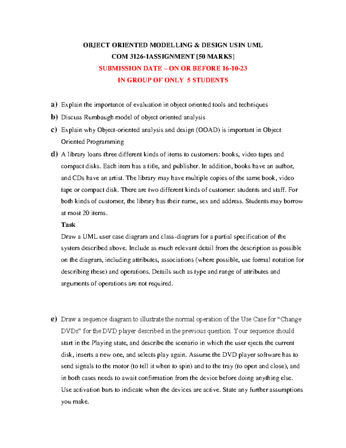 Ooad Uml Some Short Notes To Revise On Your Exam Object Oriented Modelling And Design Usin Uml 