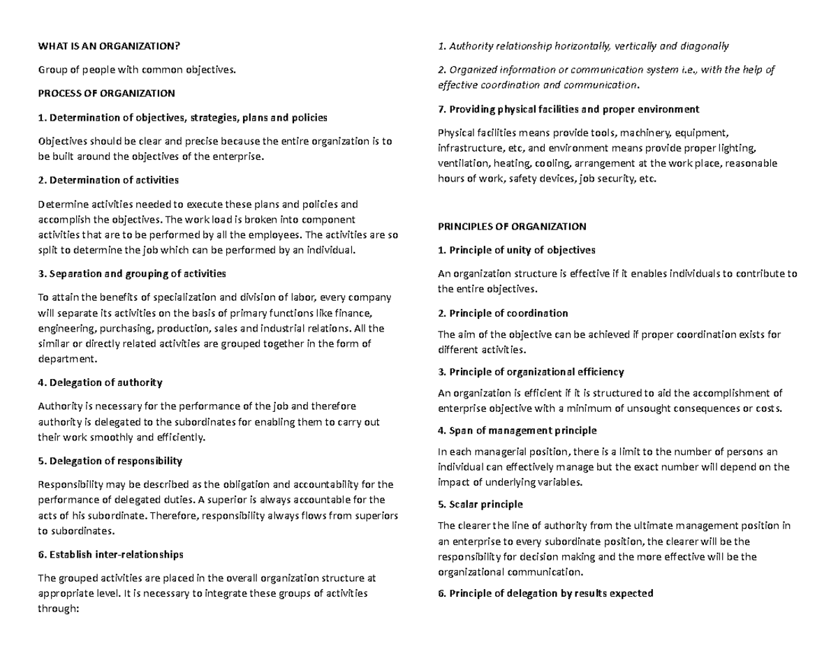 POM UNIT III - Booom bara bibam bam - WHAT IS AN ORGANIZATION? Group of ...