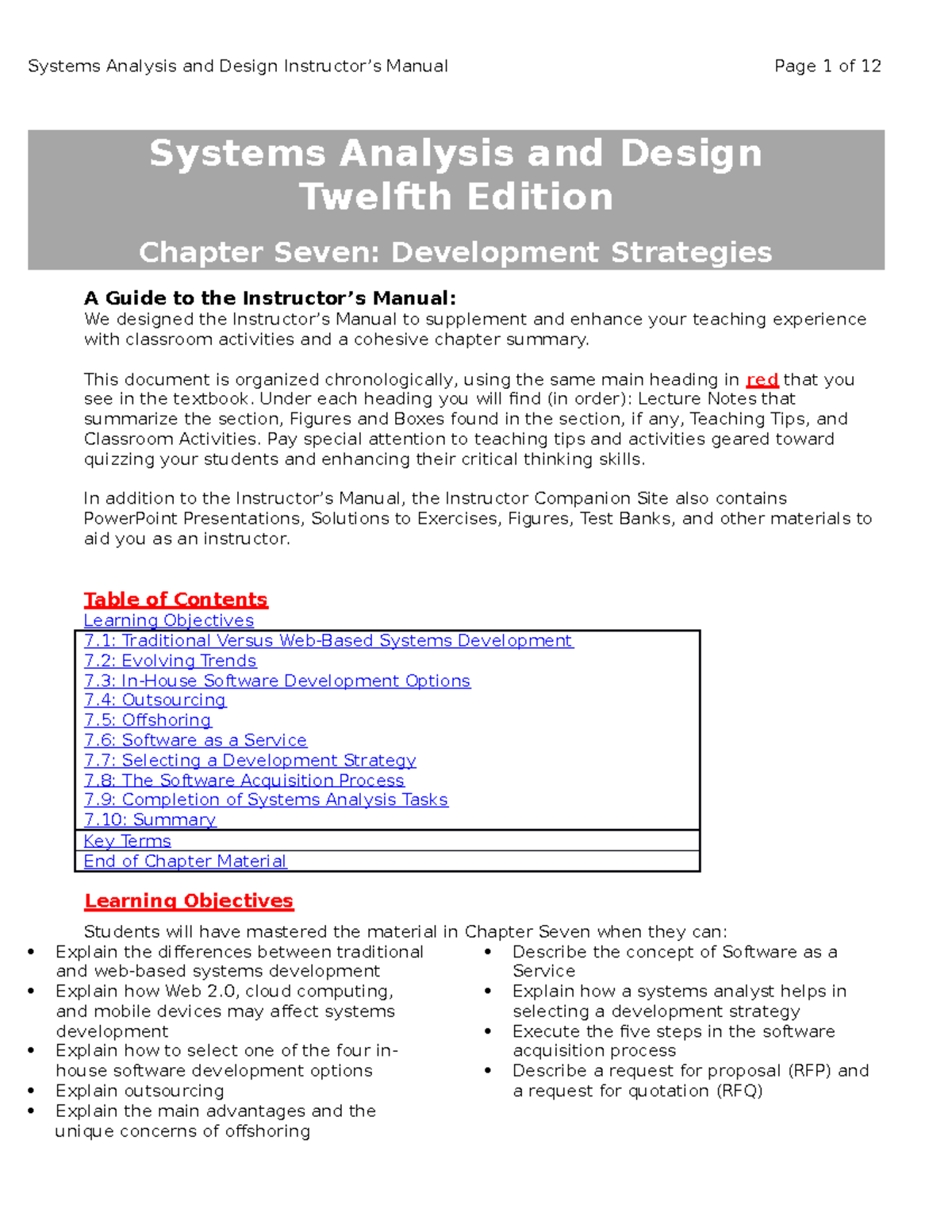 chapter seven note - Systems Analysis and Design Twelfth Edition ...