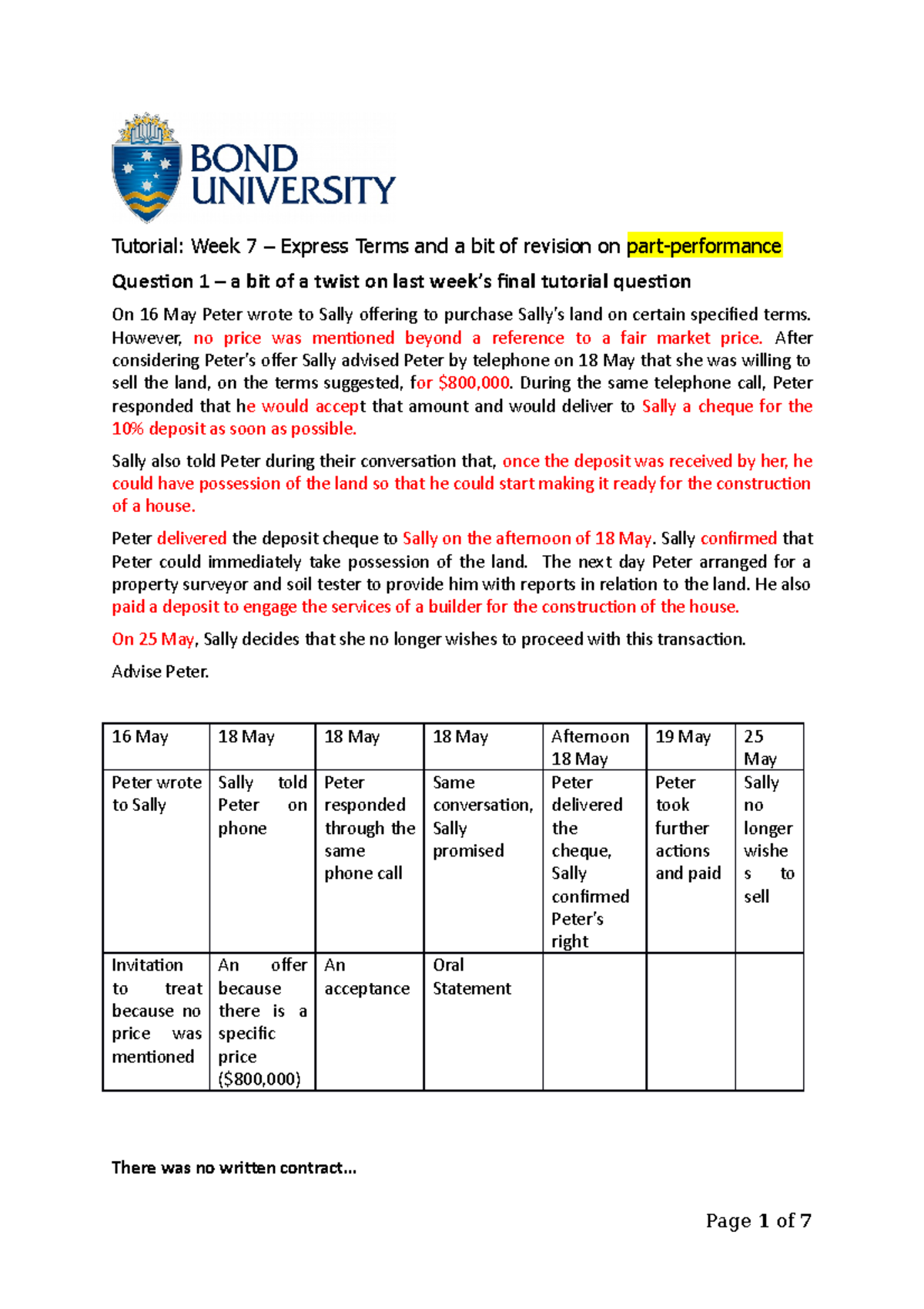 Week 7 - Express Terms - student - Tutorial: Week 7 – Express Terms and ...