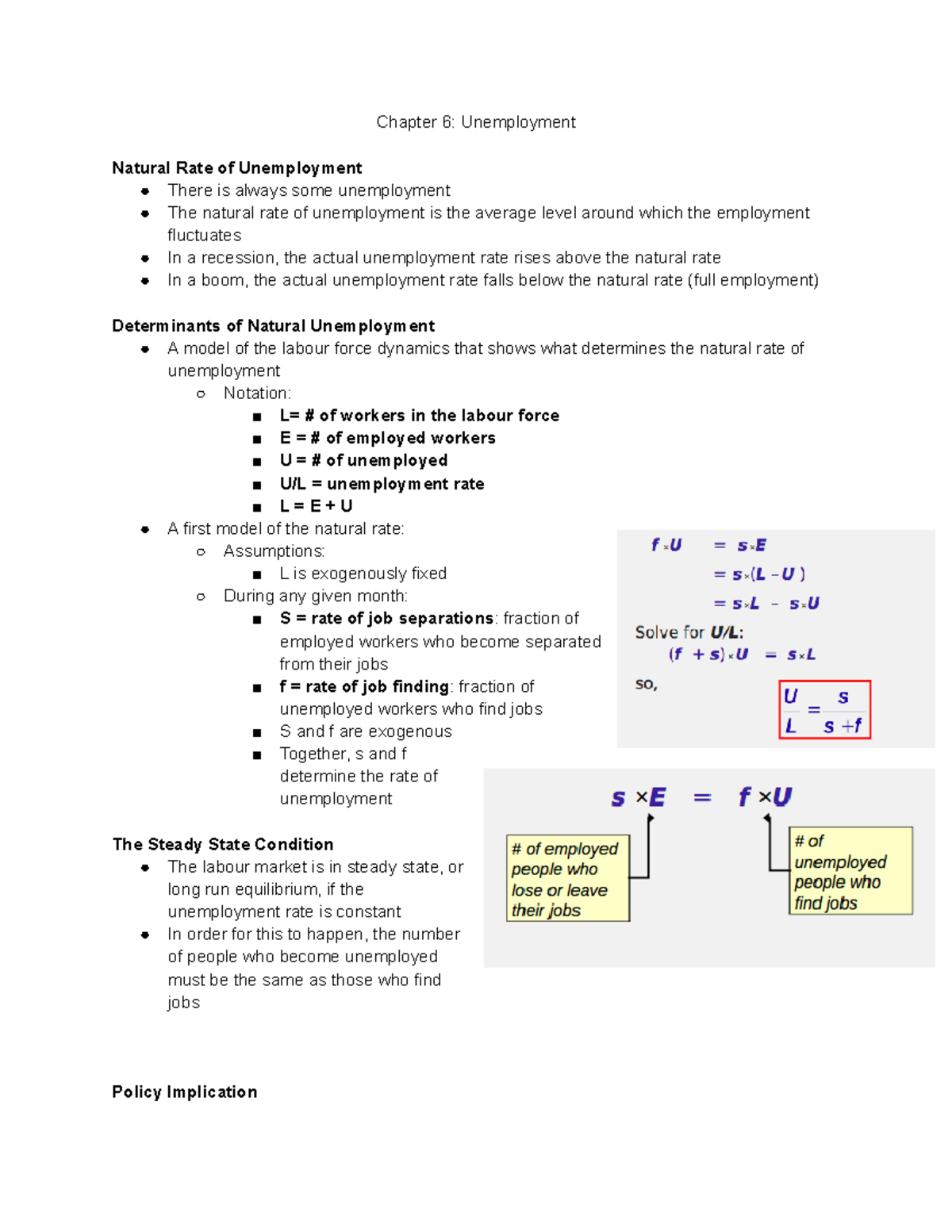 Chapter 6 Unemployment - Chapter 6: Unemployment Natural Rate of ...